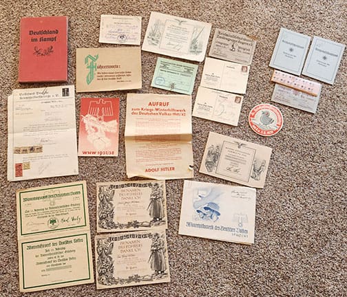 BIG LOT OF ORIGINAL THIRD REICH DOCUMENTS FOR ONE FAMILY FROM FUERTH | OD43