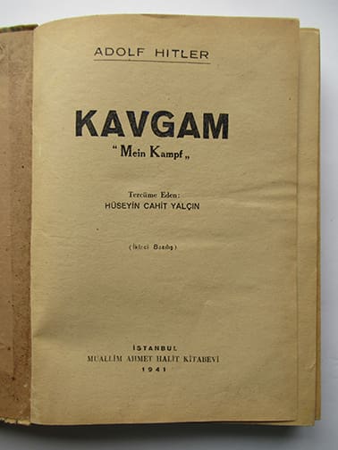 RARE ORIGINAL 1941 TURKISH EDITION OF ADOLF HITLER'S 'MEIN KAMPF' | OD43