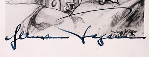 ORIGINAL HITLER'S BROTHER-IN-LAW HERMANN FEGELEIN SIGNED POSTCARD | OD43