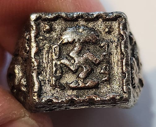 UNIQUE ORIGINAL PRE-1945 DEUTSCHES AFRIKAKORPS DAK SOUVENIR RING | OD43