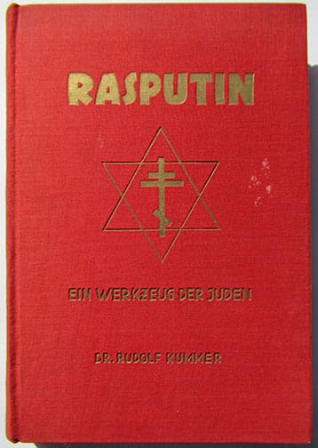 RARE 1939 ANTI-SEMITIC STUERMER BOOK 'RASPUTIN - A JEWISH TOOL' | OD43
