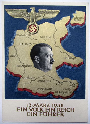 ORIGINAL 1938 THIRD REICH PROPAGANDA POSTCARD ANNEX OF AUSTRIA | OD43