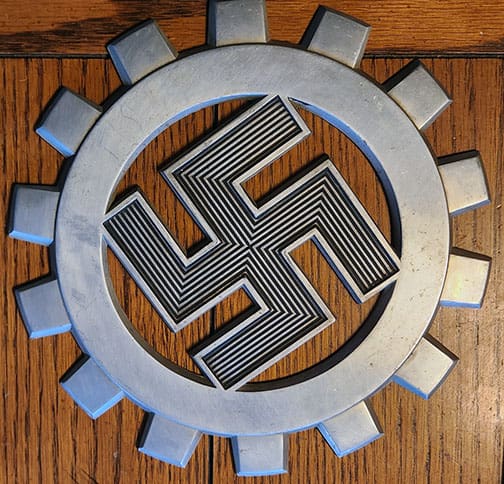 RARE THIRD REICH 8 INCH DIAMETER GERMAN LABOR FRONT COGWHEEL | OD43
